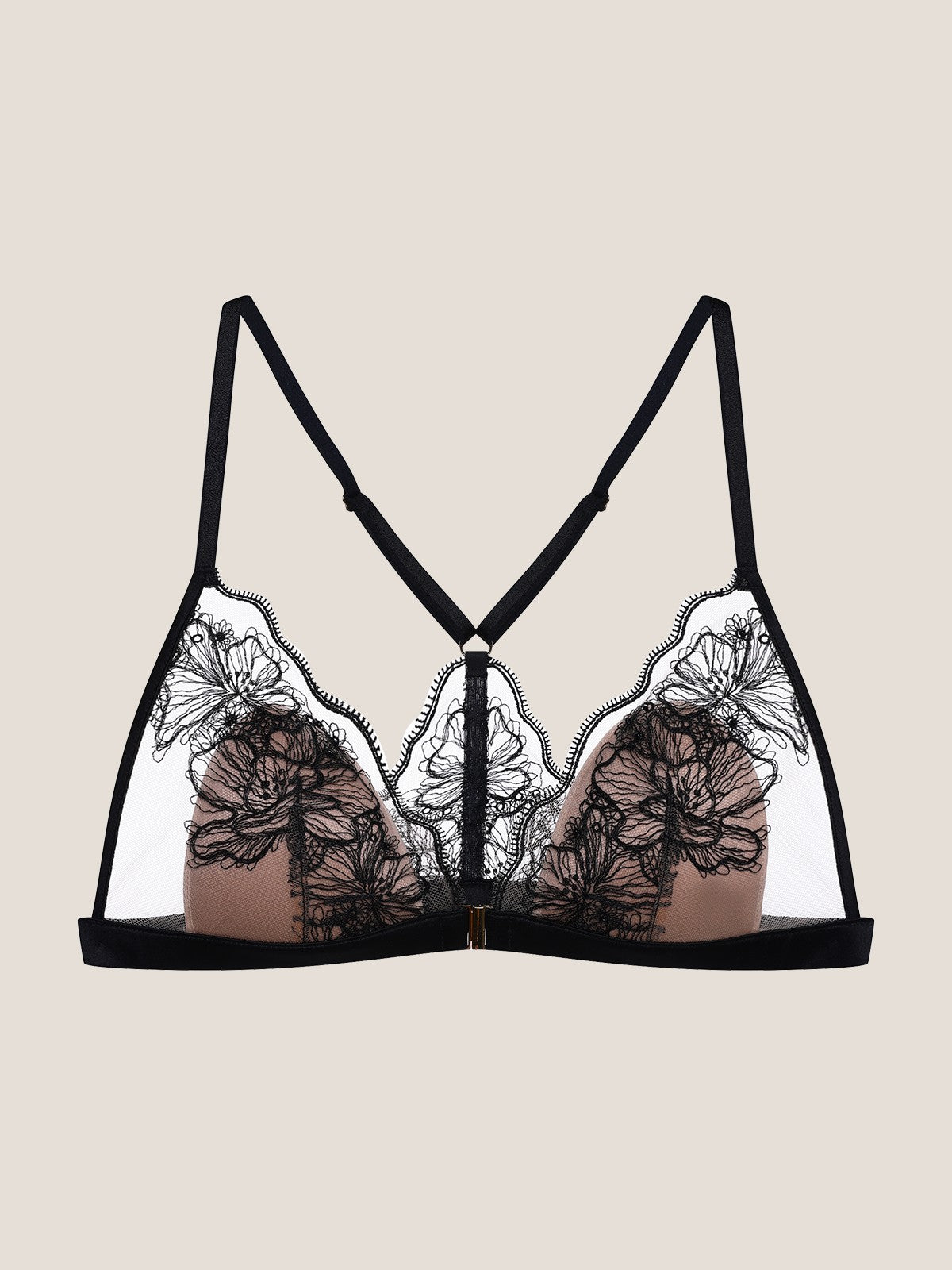 Embroidered Magnolia Lace Racerback Front-Close Triangle Bra – ubras